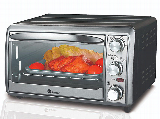 טוסטר אובן 20 ליטר בצבע שחור SELMOR עם חזית נירוסטה | Toolman