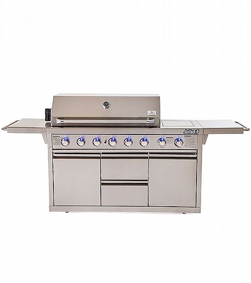 גריל גז סיזר 6 מבערי נירוסטה אינפרא + כירת צד Caesar JULIUS 6