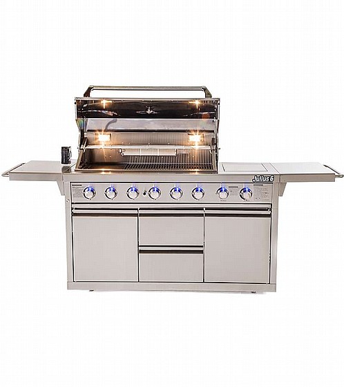 גריל גז סיזר 6 מבערי נירוסטה אינפרא + כירת צד Caesar JULIUS 6