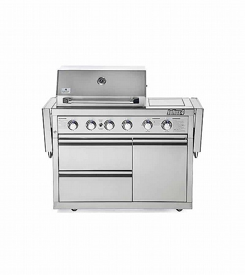 גריל גז סיזר 4 מבערי נירוסטה אינפרא + כירת צד Caesar JULIUS 4